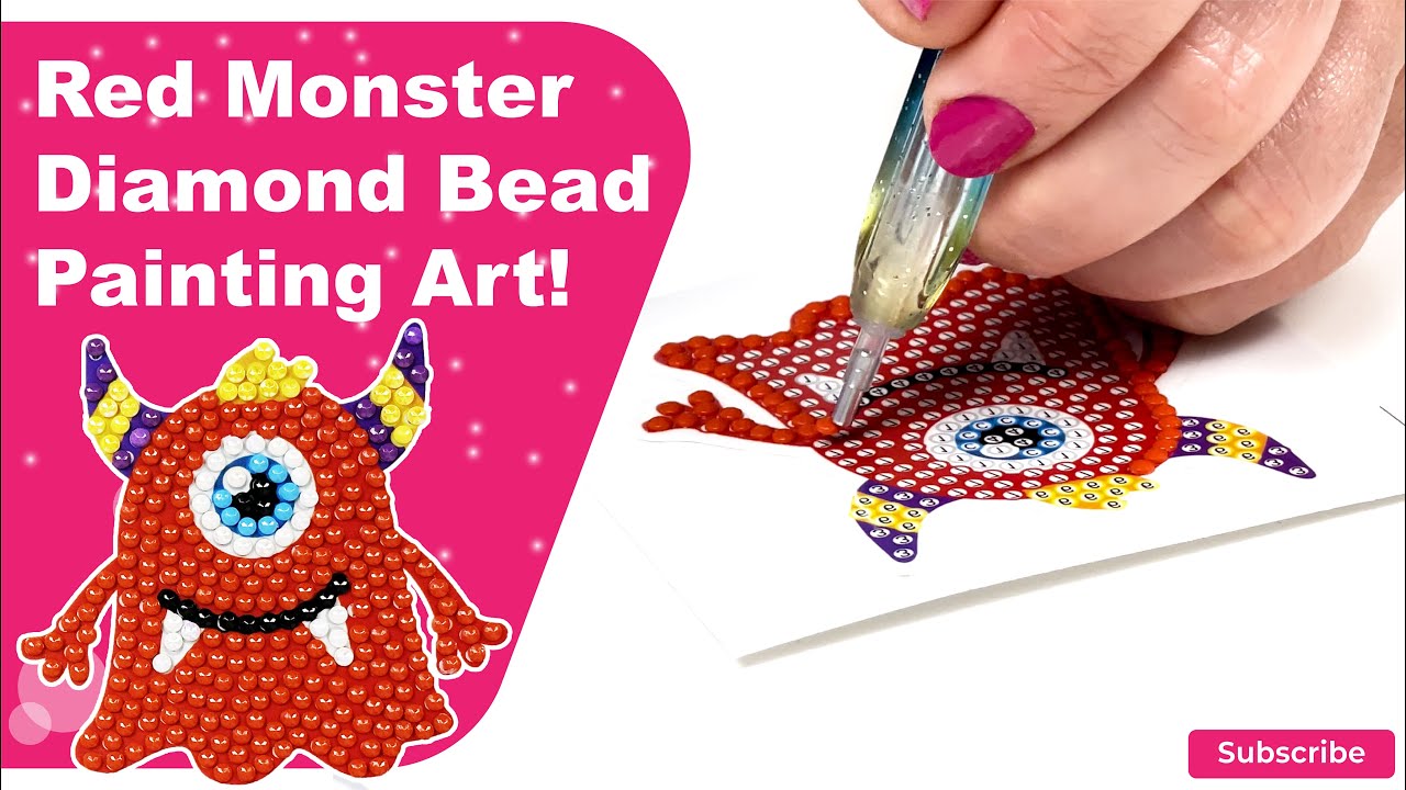 Red Monster Diamond painting - Create Your Own Sparkling Art! - YouTube