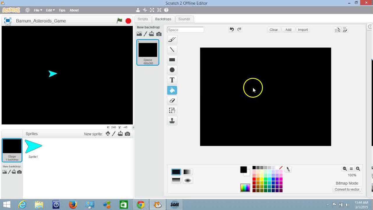 Scratch Make An Asteroids Game 02 Making A Background Youtube