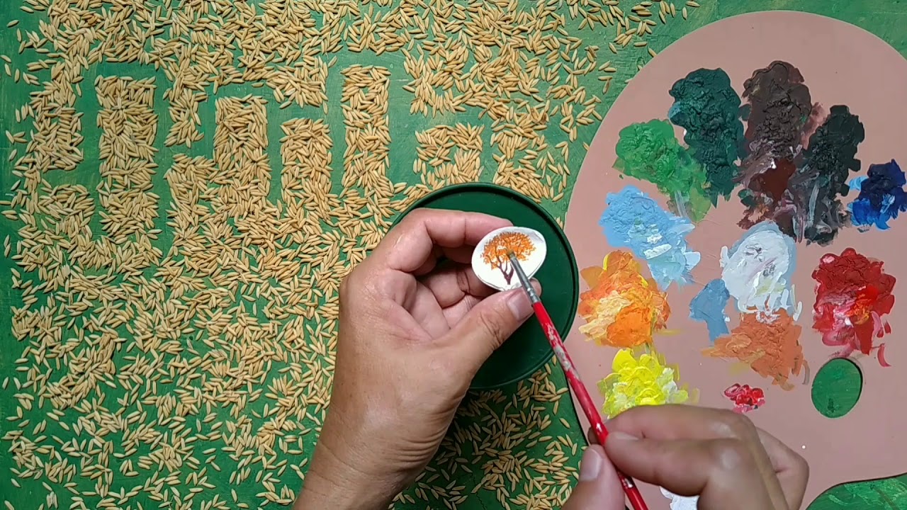 Amazing Little Tree. Shell Painting to (TULYA) -Acrylic on Clam. - YouTube