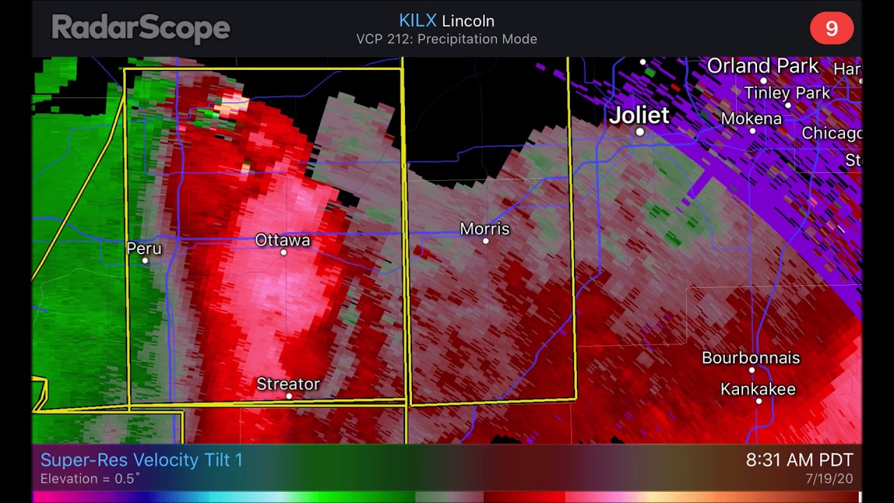 MCS Radar Loop - Severe Storms Rake Northern, IL - 7/19/20 - YouTube