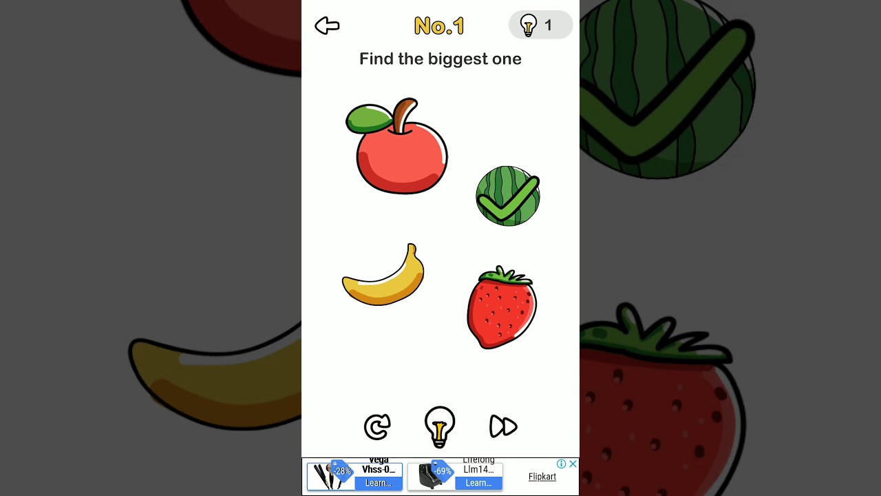 Brain Out Level 1 Find the biggest one - YouTube