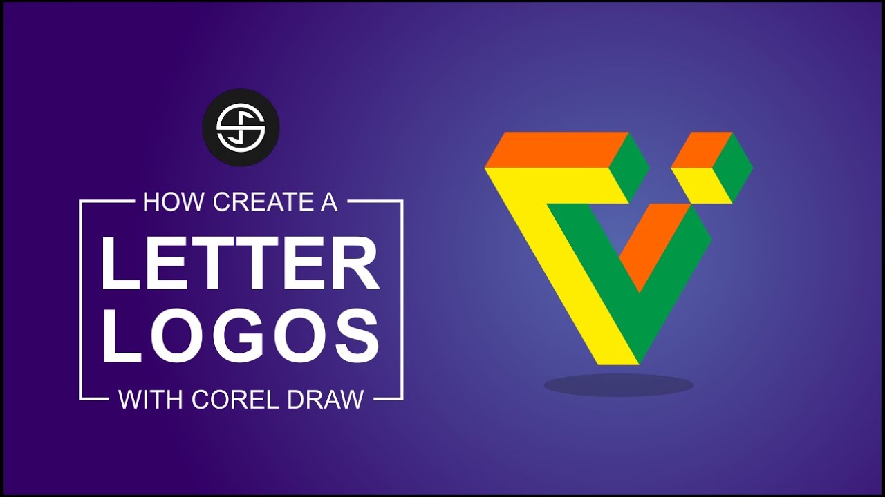 #18 Create a 3D Letter V Logo in Corel Draw - YouTube