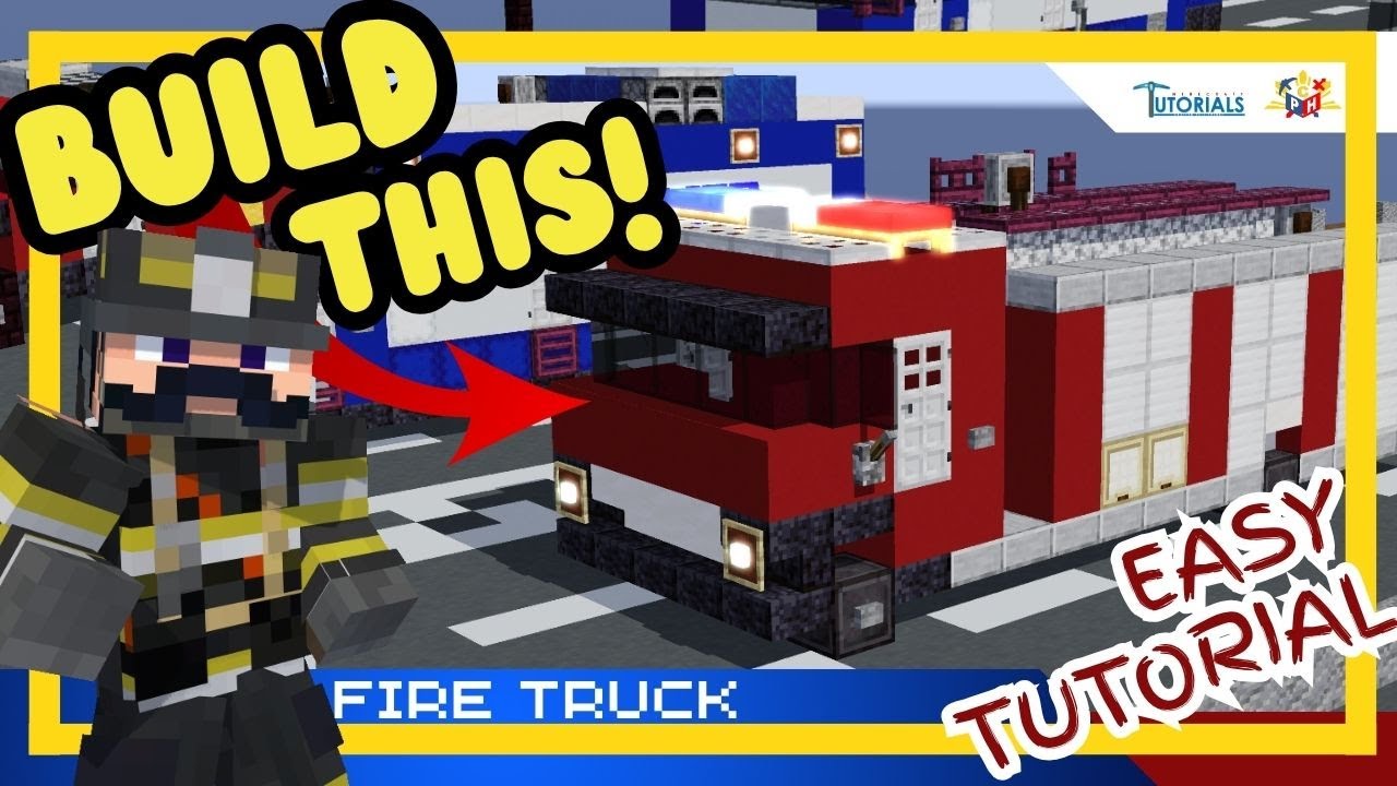 How to Build a Fire Truck BFP in Minecraft 🚗 | Easy Tutorial for Kids ...
