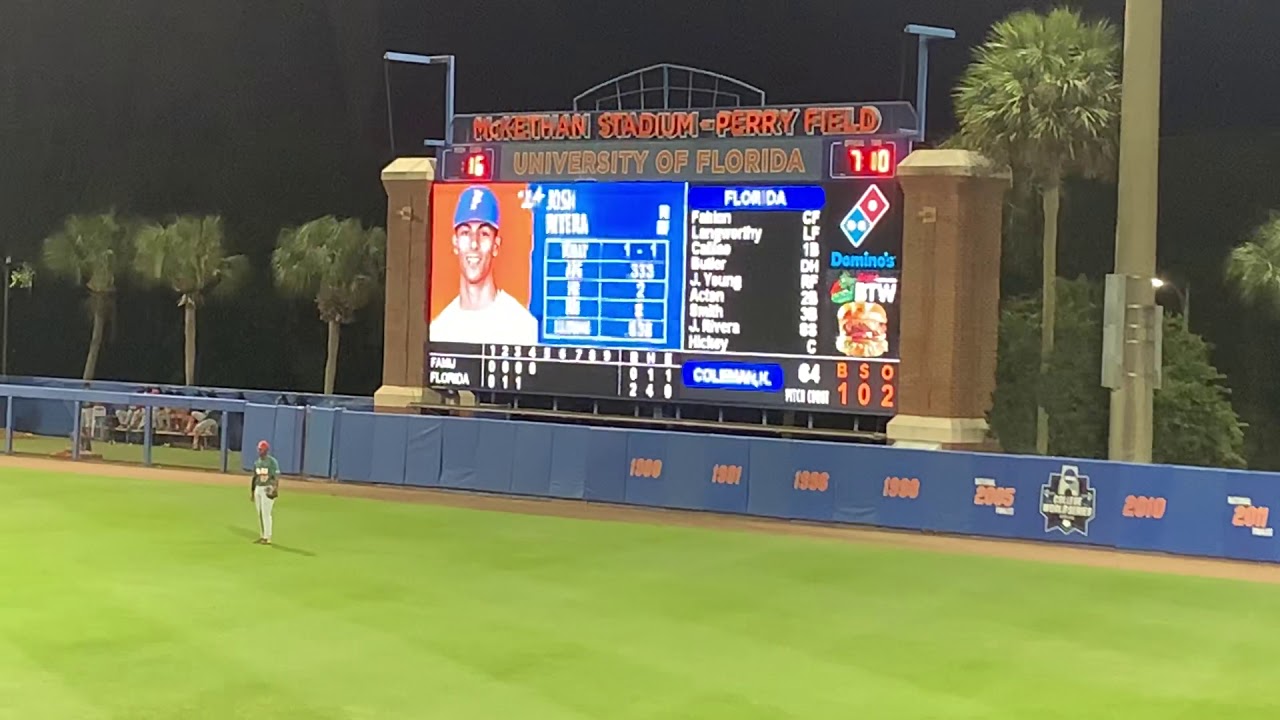 2020 Feb Florida Gators Baseball Scoreboard Logo Rotations - YouTube