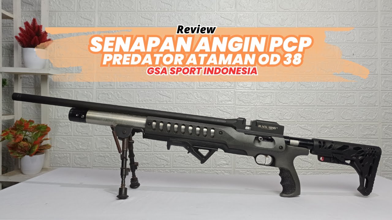 SENAPAN ANGIN PCP PREDATOR BLACK ARMY ATAMAN OD 38 | PCP BIG GAME 1000 ...