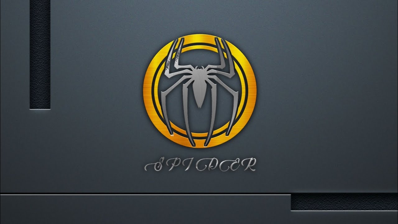 Circle spider logo design using pixellab | 3D logo design - YouTube