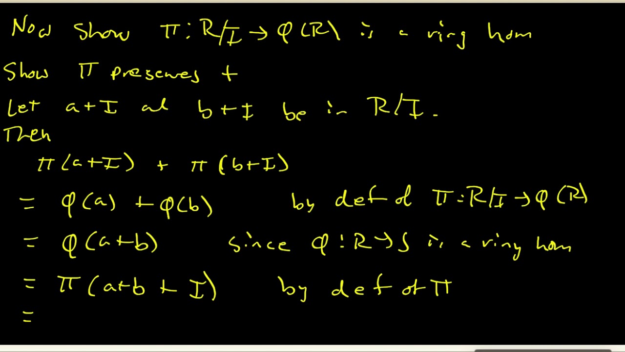 55 First Isomorphism Theorem for Rings Part 2 - YouTube
