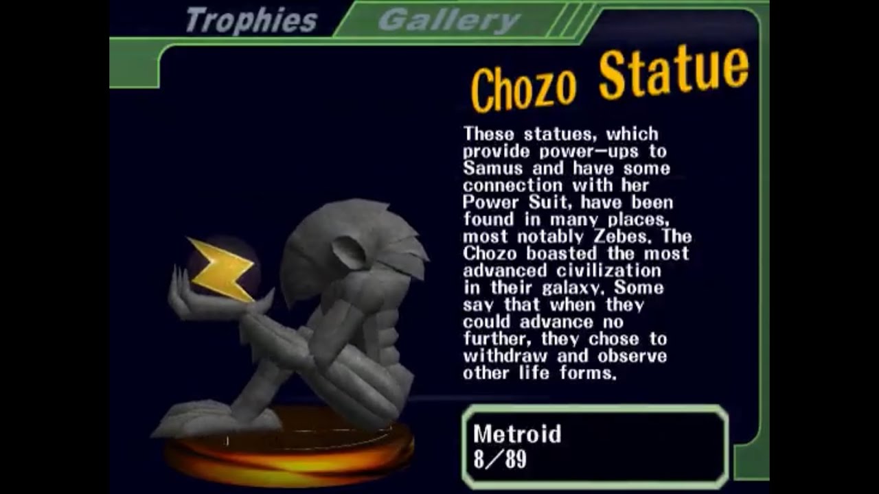 Chozo Statue Trophy | Super Smash Bros. Melee - YouTube
