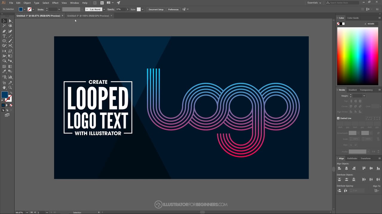 TUTORIAL ILLUSTRATOR #MEMBUAT LOGO TEXT - YouTube