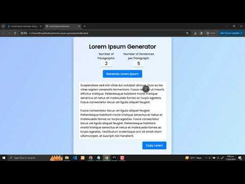 Lorem Ipsum Generator Using HTML, CSS and JavaScript with Source Code - YouTube