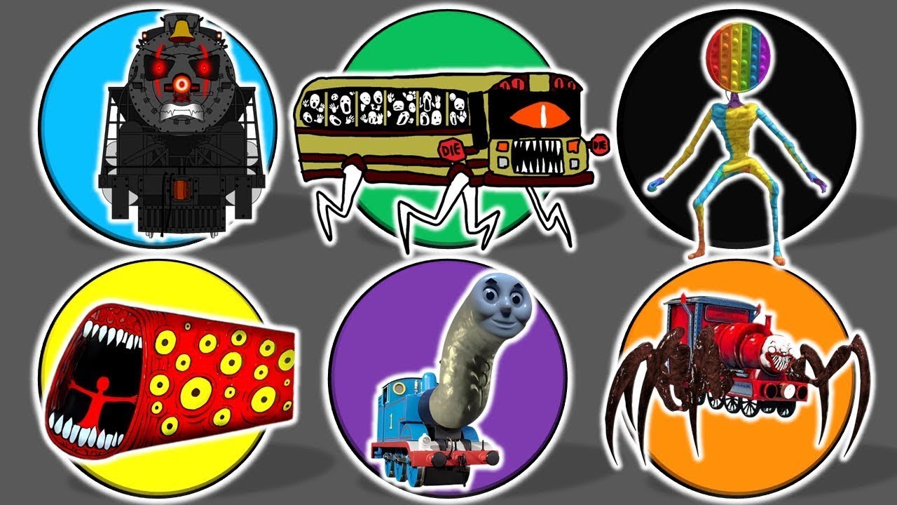 KUMPULAN MONSTER!!Ghost train,Bus eater,Siren head pop it,Train eater ...