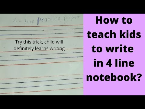how to teach kids to write in 4 line notebook? - YouTube