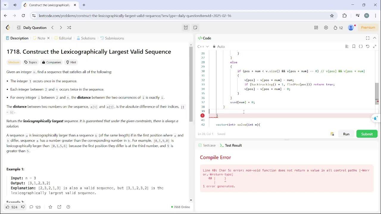 Chinh Phục LeetCode – Day 13: Sinh dãy số có thứ tự từ điển lớn nhất- sử dụng quay lui (1718 ...