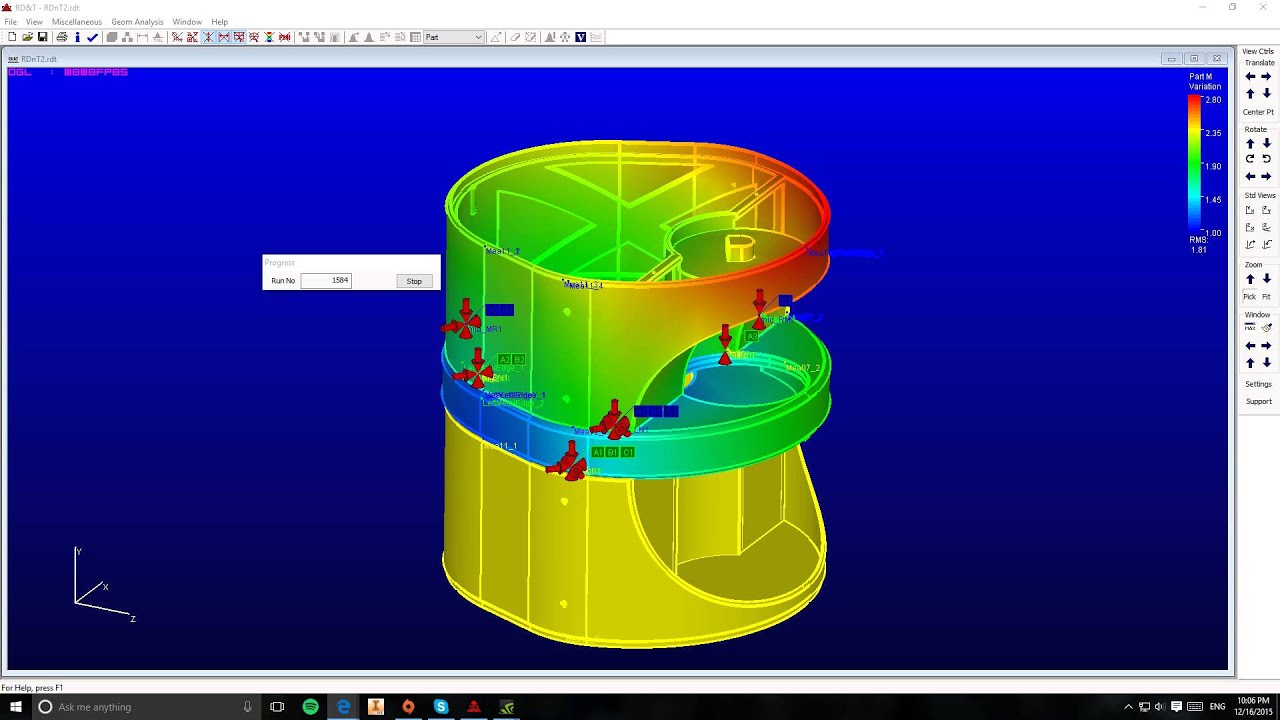 RD&T variation analysis simulation/animation 3611 runs - YouTube