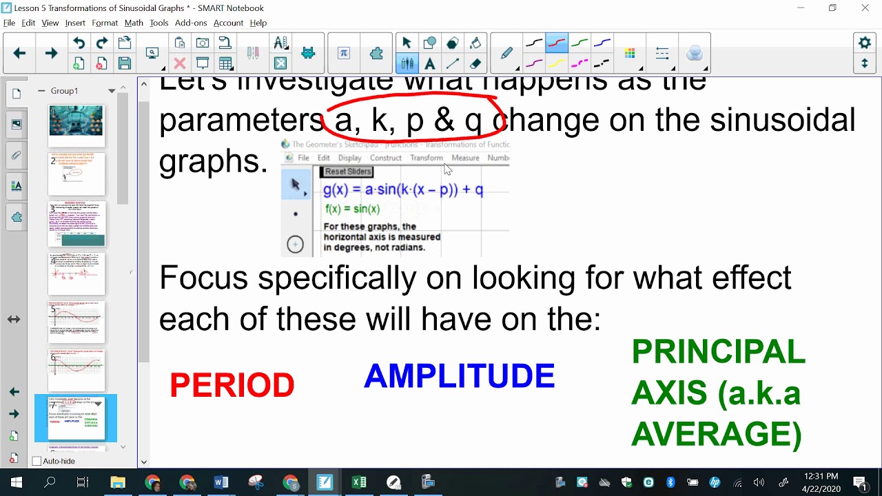 Transformations of Sinusoidal Graphs PART 1 - YouTube