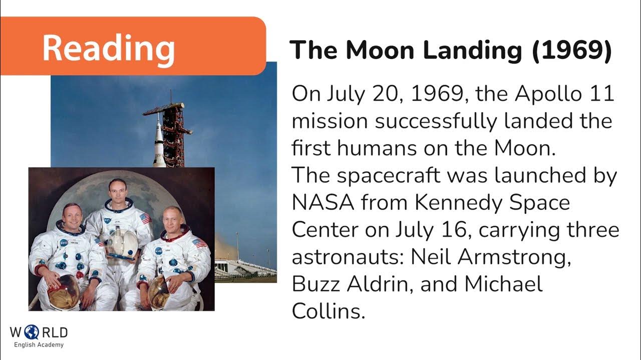 Reading Exercise with answers - The Moon Landing (1969) - YouTube