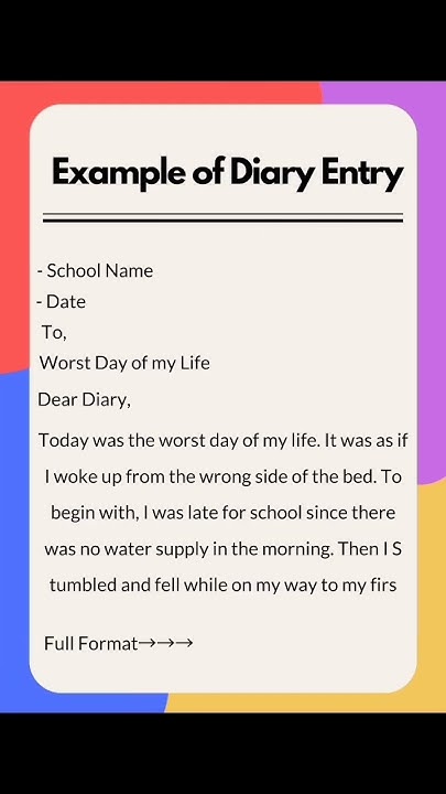 diary entry format | how to write diary entry | diary entry example # ...