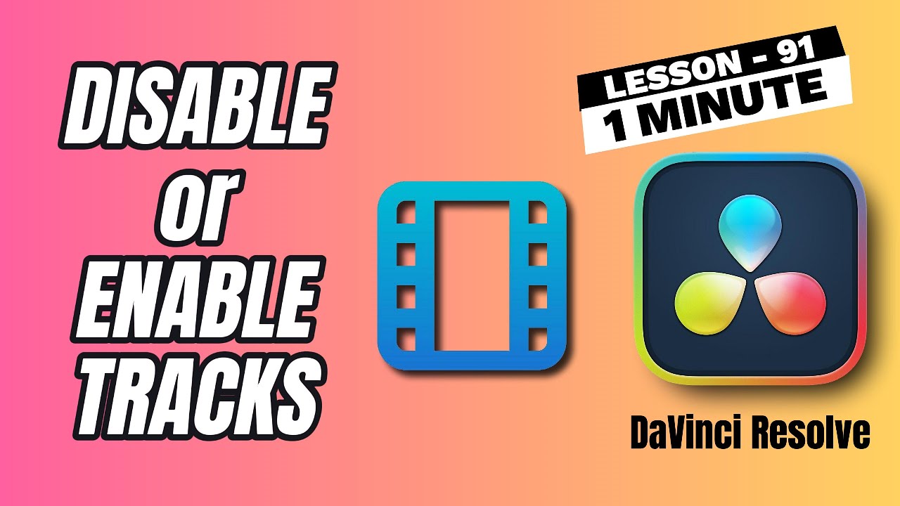 Hide a Track from preview with Disable track - Lesson 91 DaVinci ...