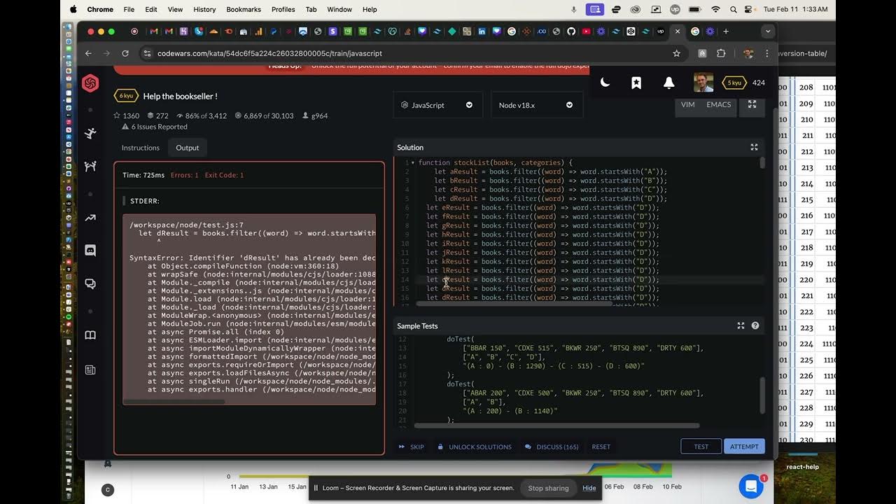 Codewars: Help The Bookseller Problem - YouTube