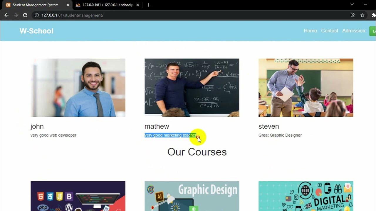 #13 Display Data From MySQL Database In PHP | Student Management System Project Tutorial In PHP ...