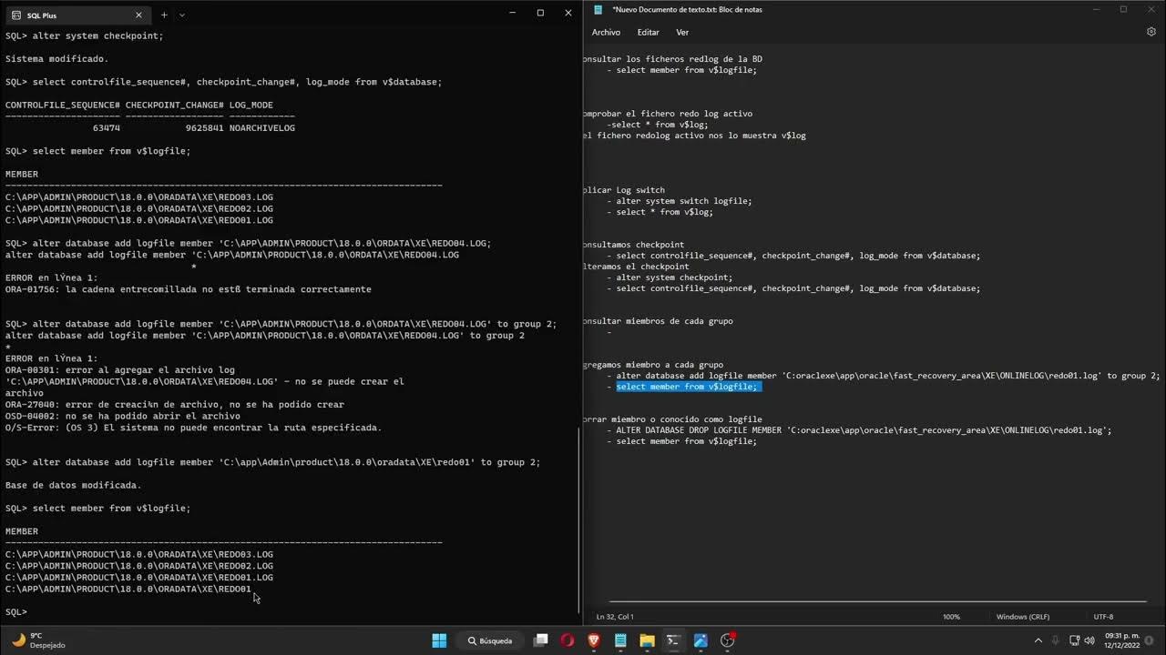 Archivos Log en Oracle - YouTube