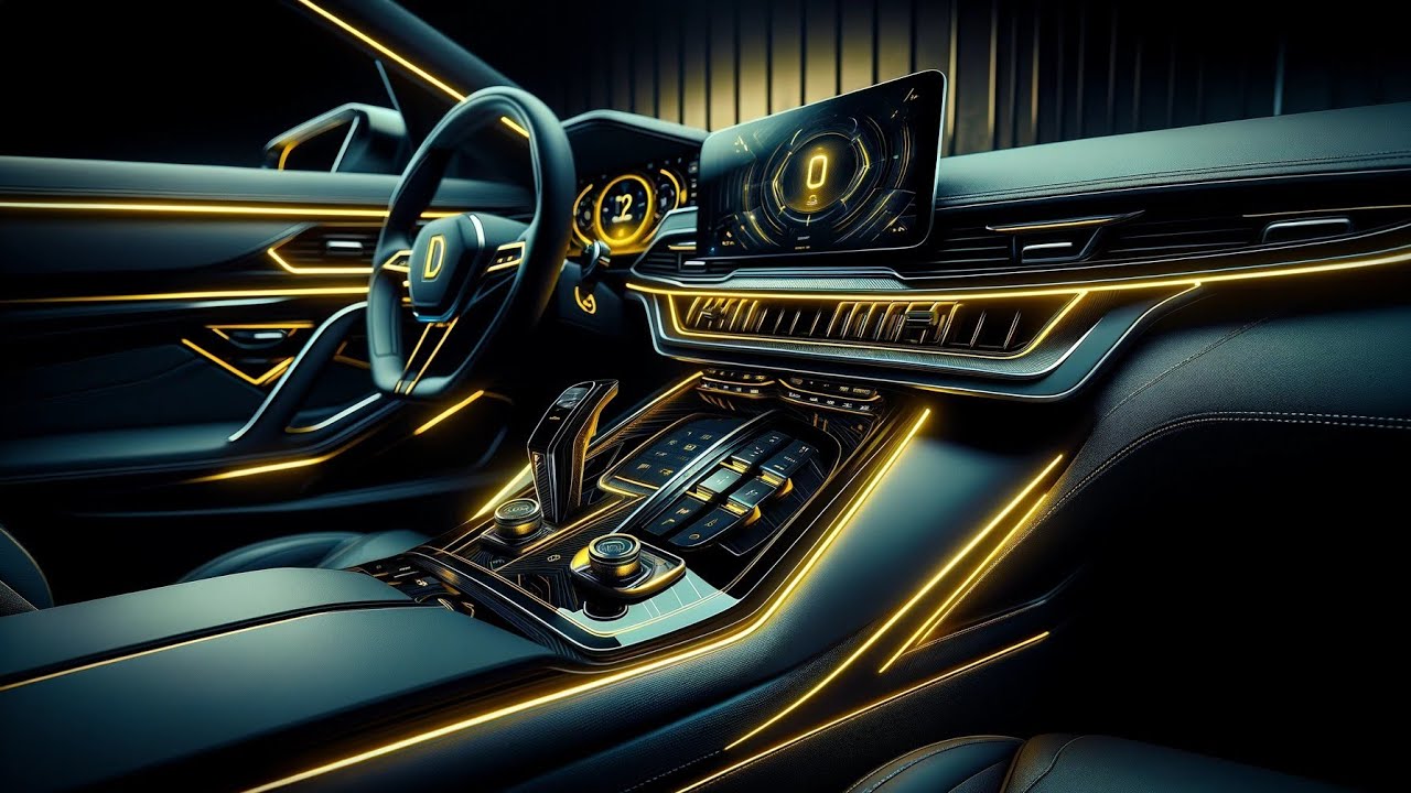 A Tour of Yellow Neon-Lit Black Car Interiors - YouTube
