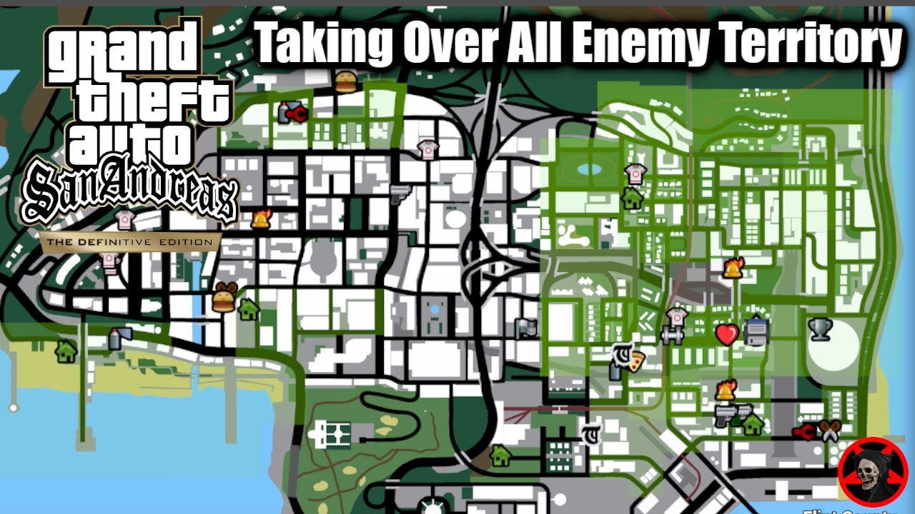 Taking Over All Enemy Territory - Grand Theft Auto San Andreas Definitive Edition - YouTube