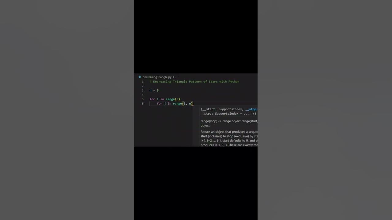 After you watch this Python project | Create a decreasing triangle ...