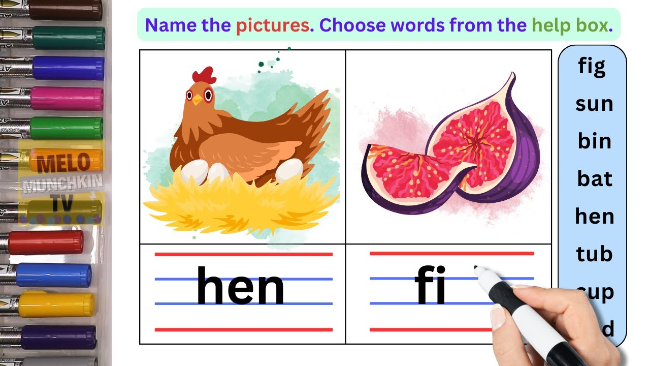 Learn 3-letter word from the picture| Quick learning words for kids ...