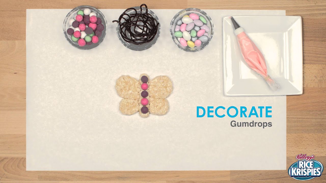 How to Make a Butterfly Rice Krispies Treat - YouTube