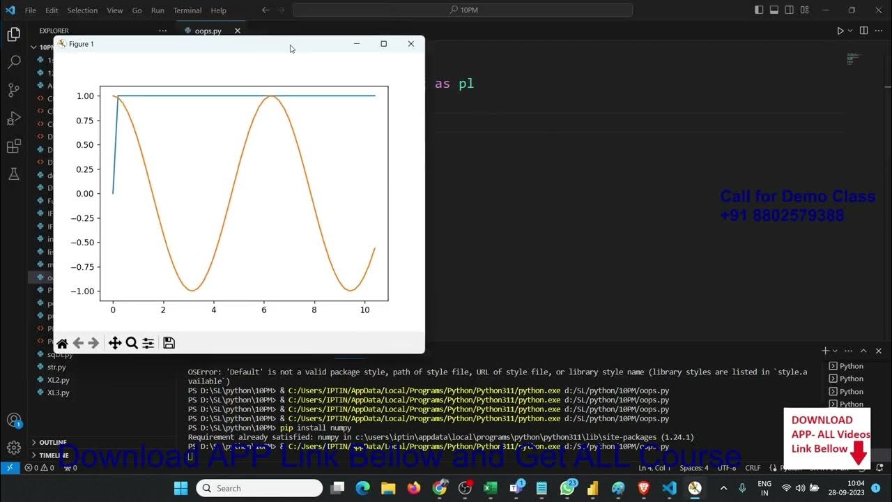 Matplotlib Example in Python Live Classes in Hindi - YouTube