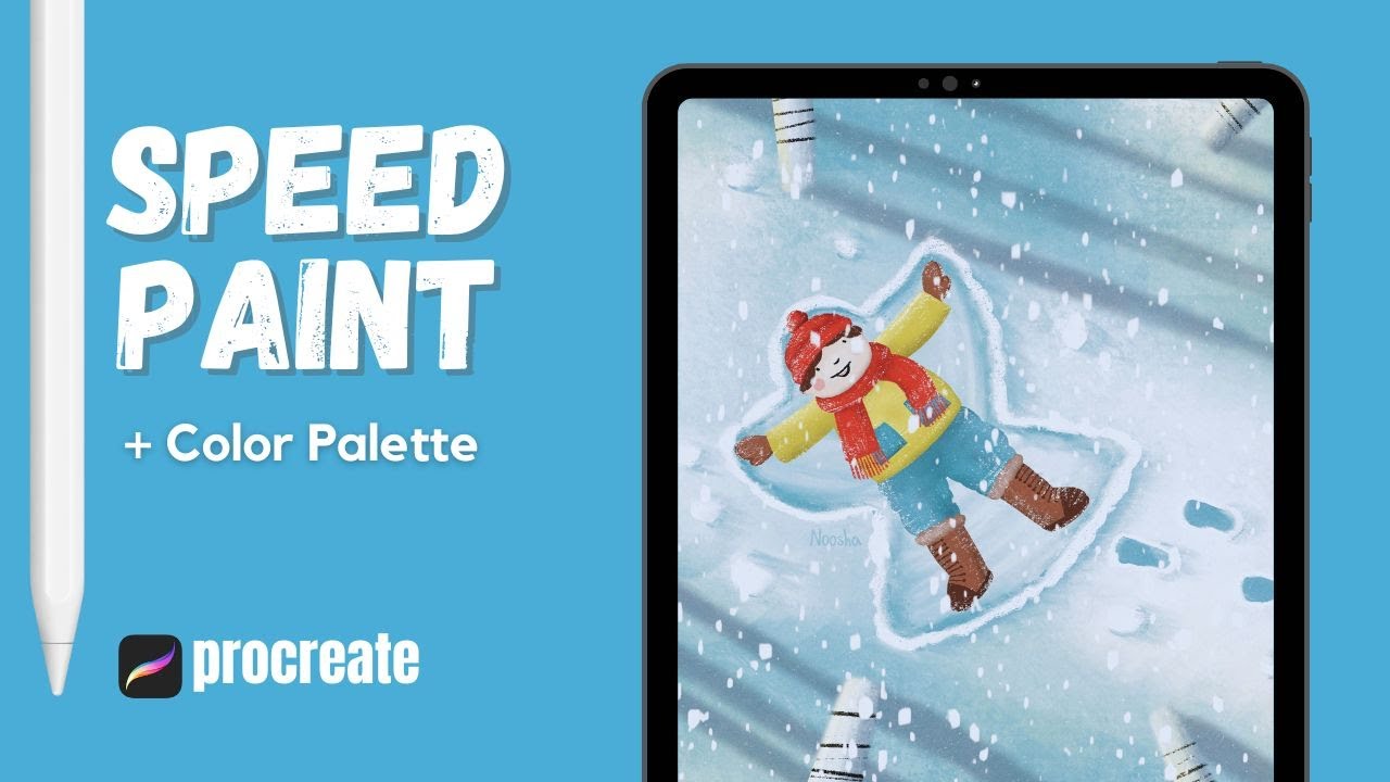 How To Draw A Snow Angel In Procreate | Procreate Speed Paint - YouTube