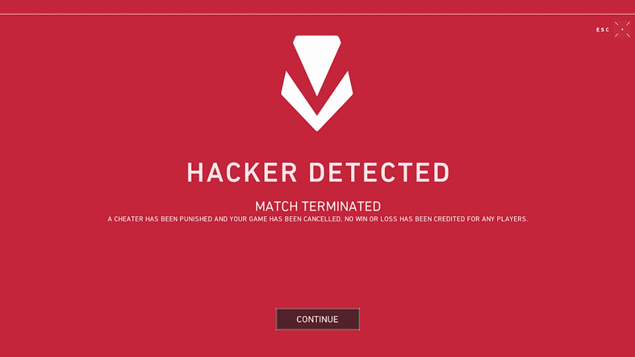 Hacker Detected - Match Terminated A Cheater Has Been Punished Your ...