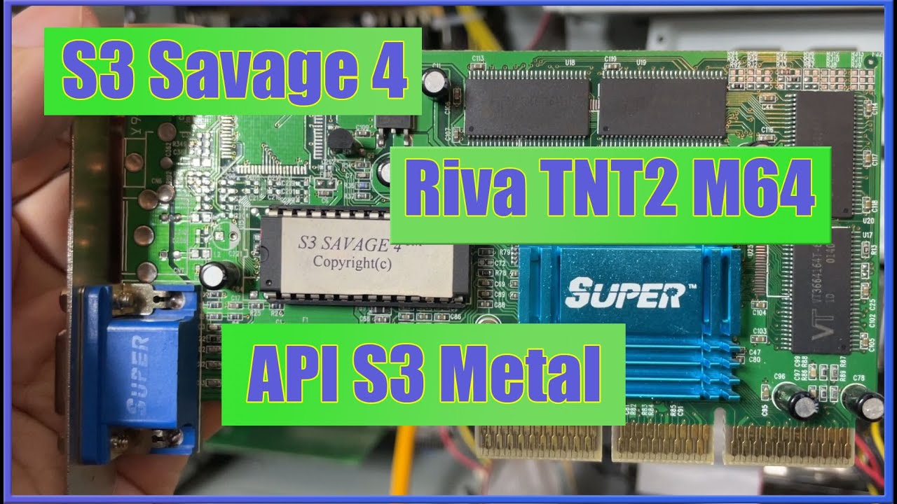 S3 Savage4 против TNT 2 M64 и смотрим API S3 Metal - YouTube