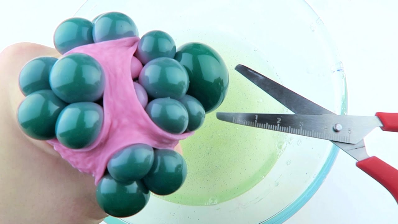 Cutting Open Stress Ball and Mixing with Slime! - YouTube