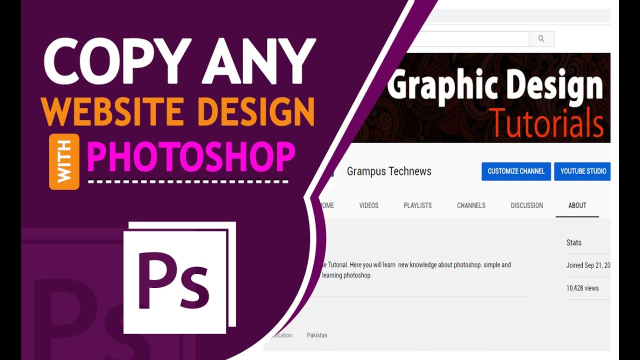 Copy any website Design with Photoshop - YouTube