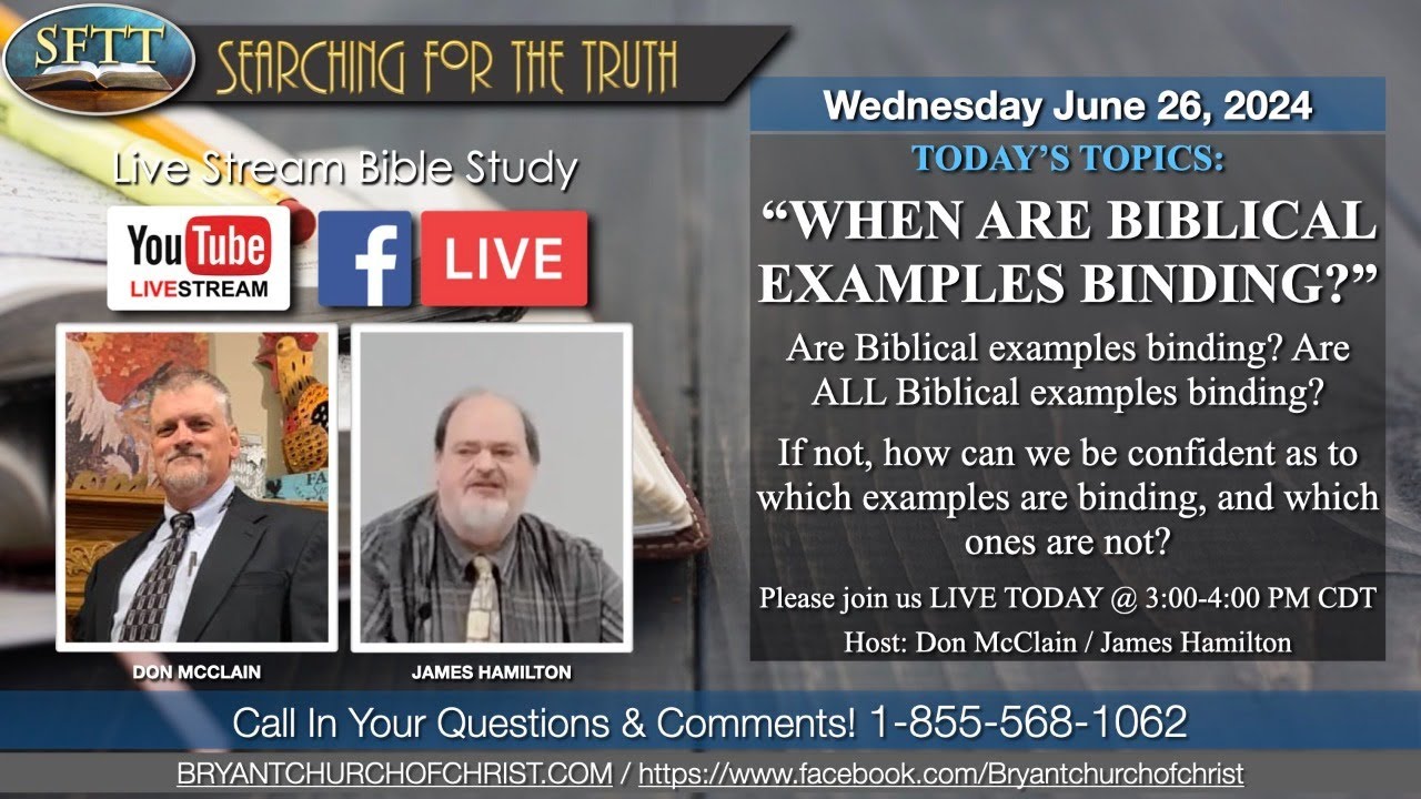 “WHEN ARE BIBLICAL EXAMPLES BINDING?” - YouTube