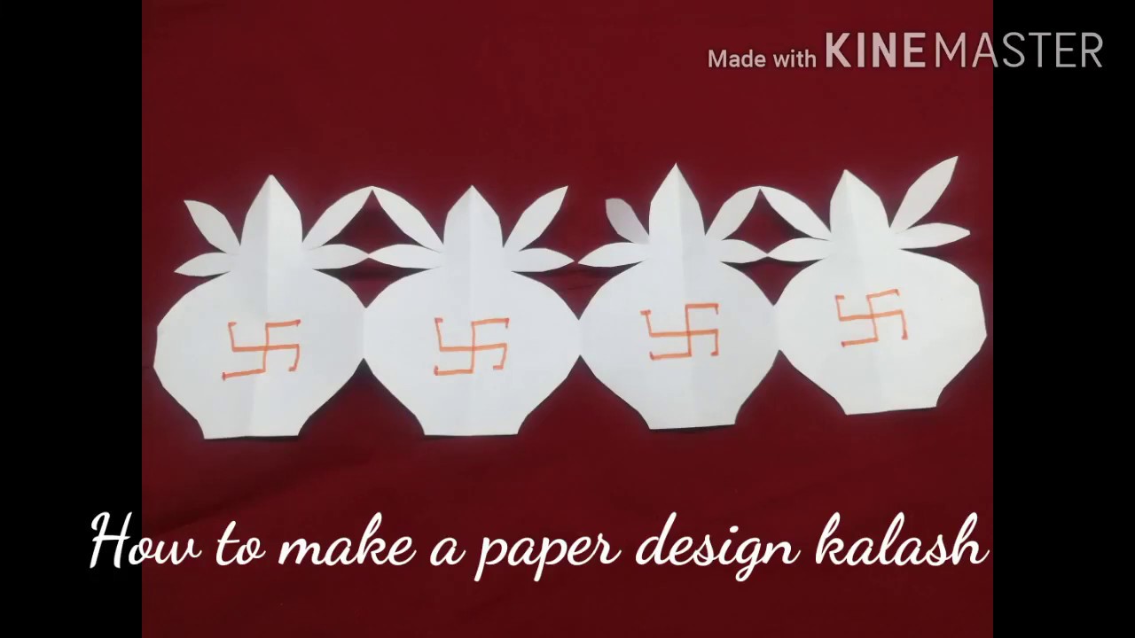How to make a paper cutting designer kalash - YouTube