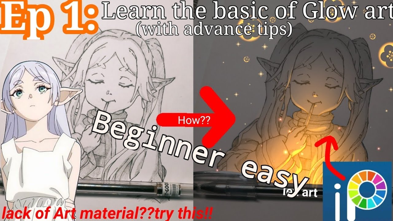 Ep 1:Learn the basic of Glow Art, for beginners using ibis paint - YouTube