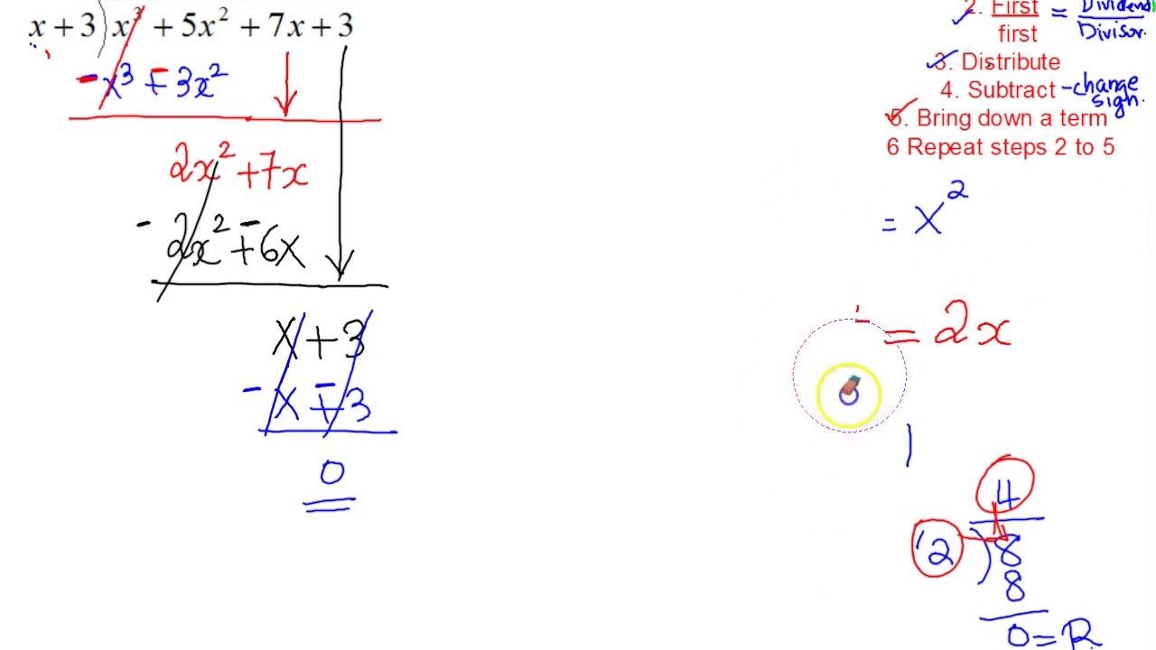 division of polynomials-Long division and synthetic division - YouTube