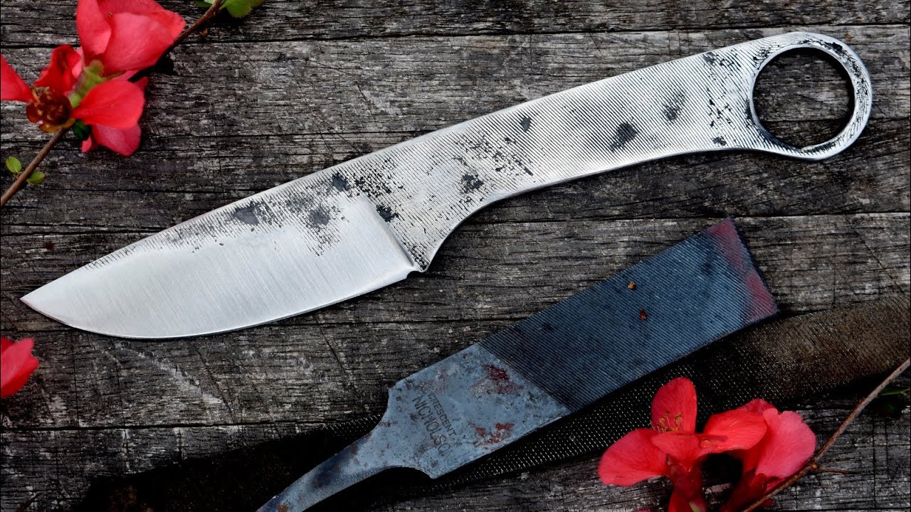 Forging a simple knife from a file - YouTube