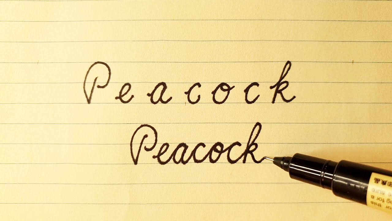 Peacock English Cursive Handwriting Tutorial - YouTube