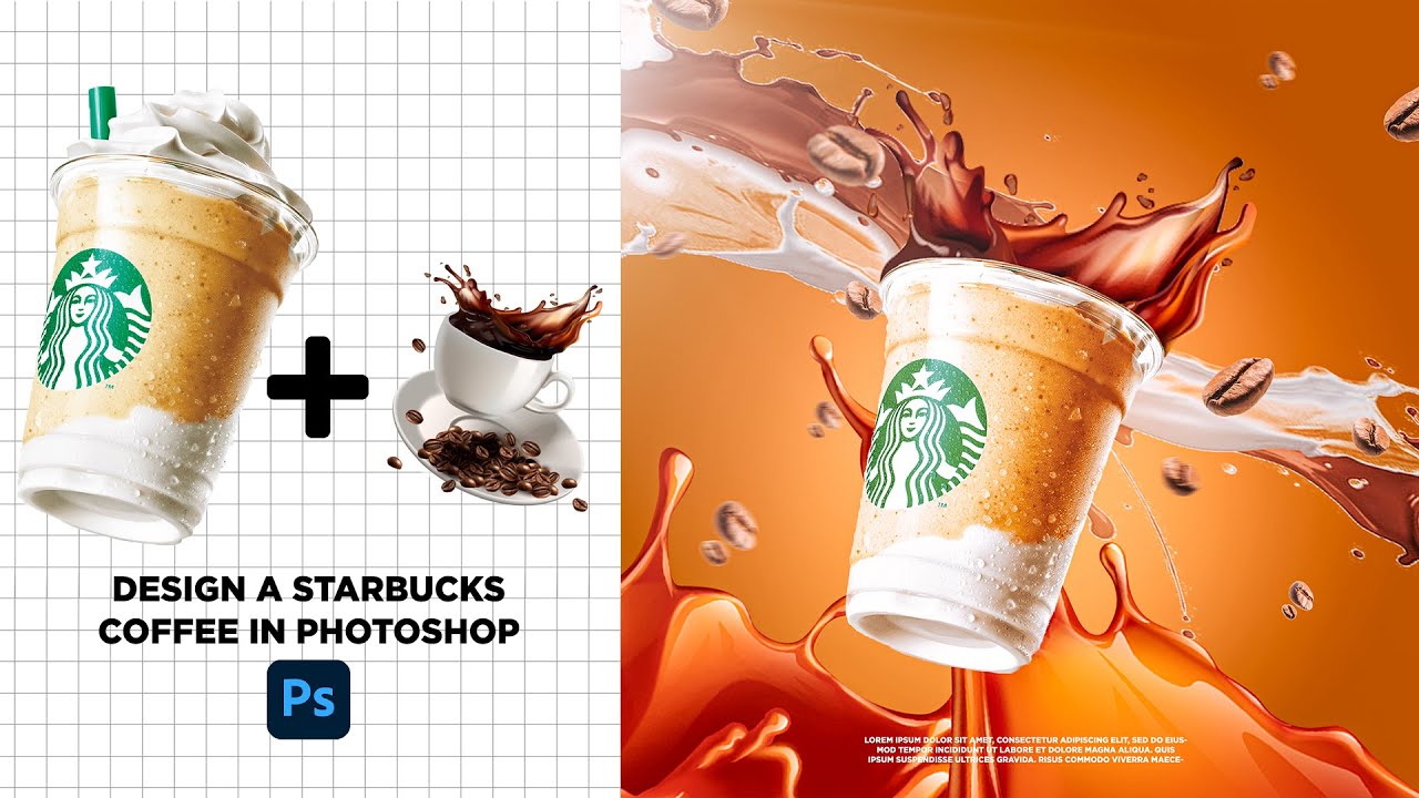 Design a Starbucks Coffee in Photoshop | Coffee Cup Art Tutorial 📸# ...