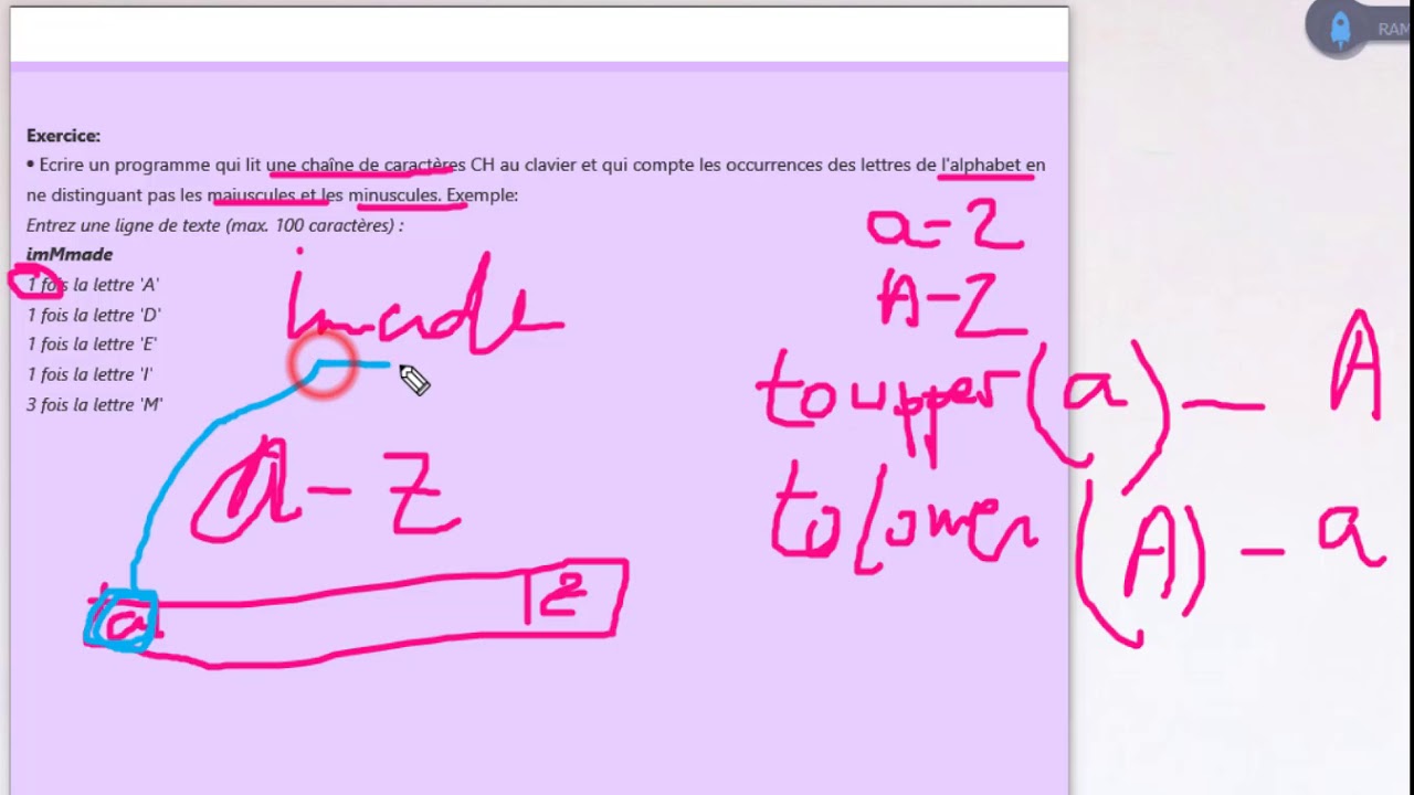 10#Algorithme & C (compte les occurrences des lettres) Darija - YouTube