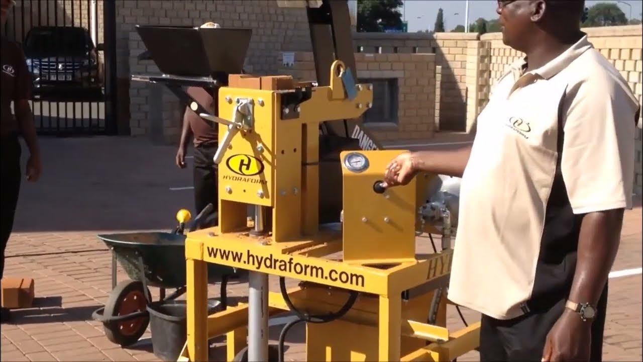 Hydraform M9 FP Interlocking Block Making Machine - YouTube