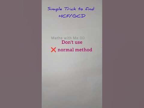 Simple Trick to find HCF/GCD - YouTube
