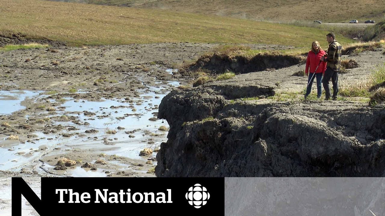 Climate change thawing permafrost in Northern Canada - YouTube