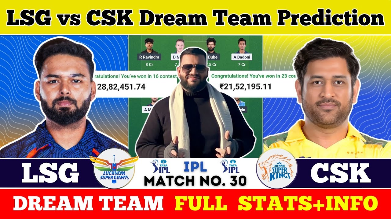 LSG vs CSK Dream Team Prediction|LSG vs CSK Fantasy11 Prediction|LSG vs ...