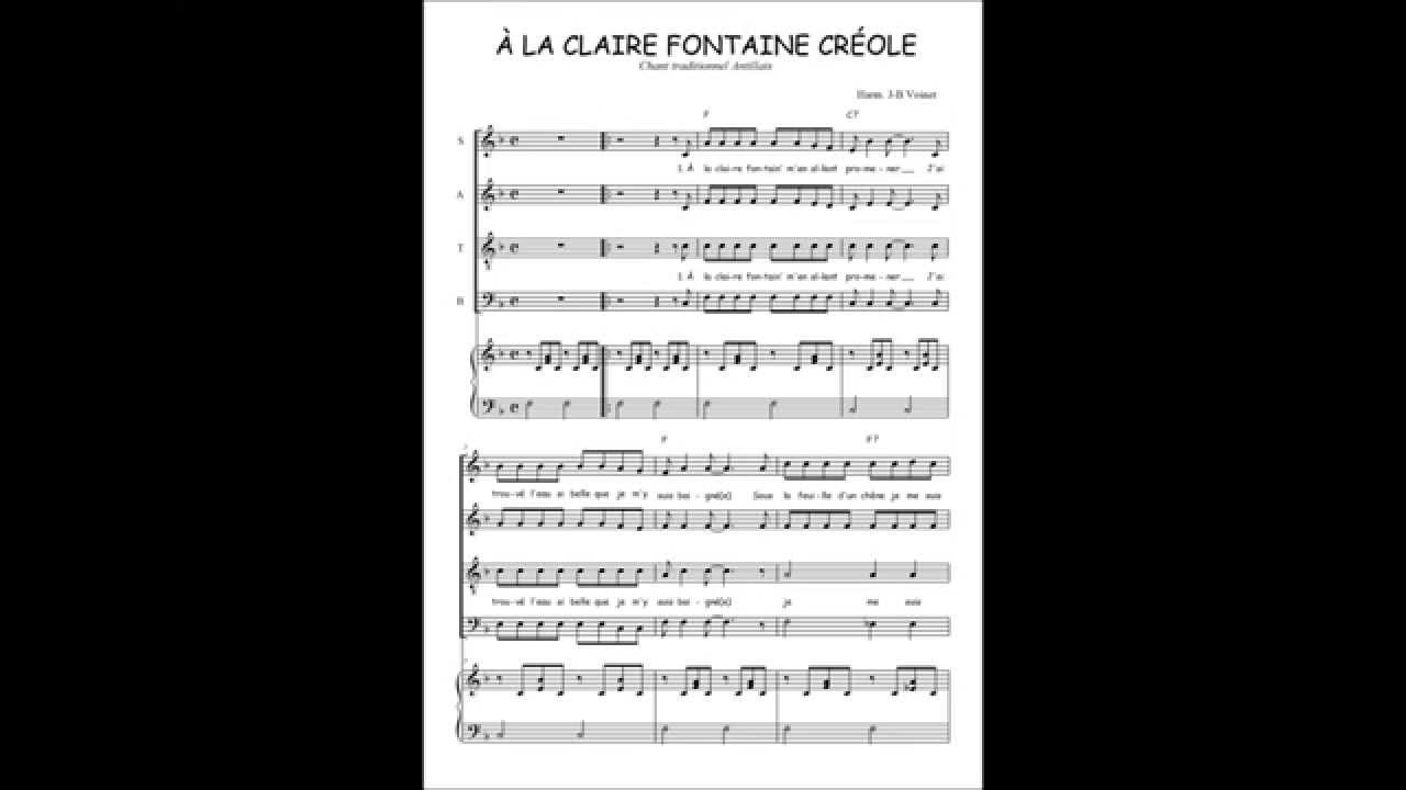 À la claire fontaine Créole - YouTube