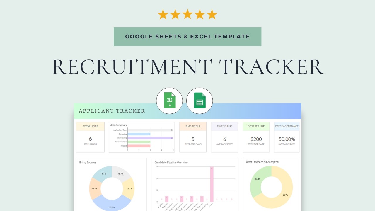 Recruitment Tracker Google Sheets Template & Excel Spreadsheet ...